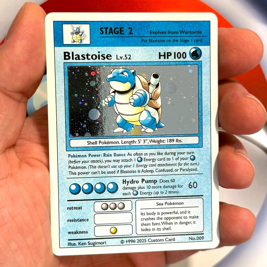 Blastoise Playtest - Custom Holographic Card - Etsy