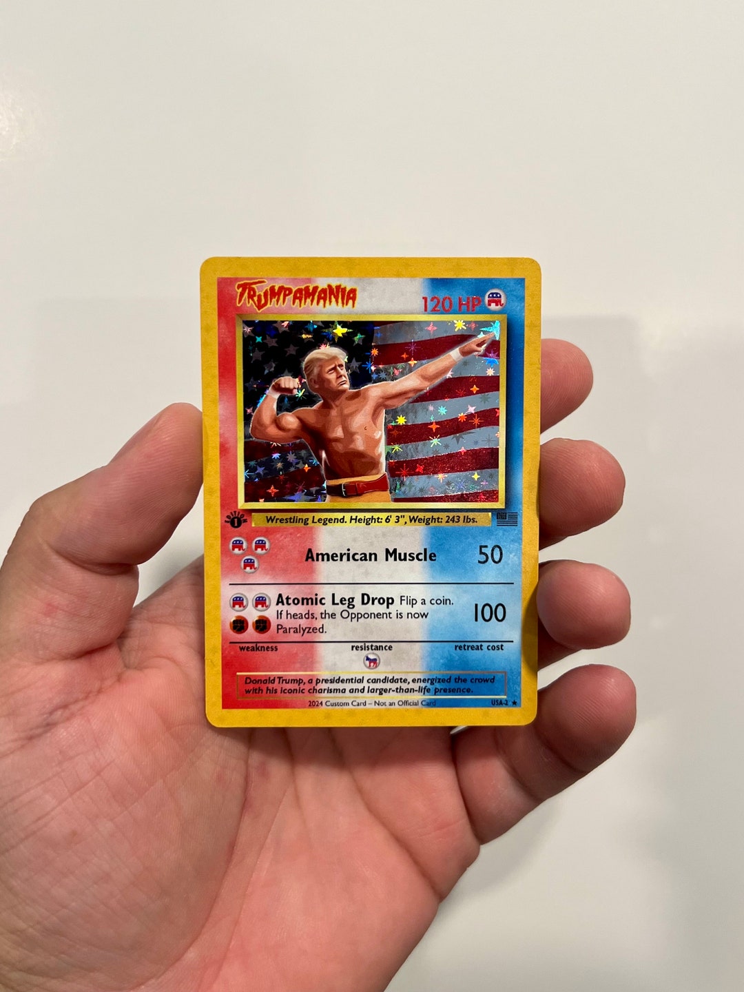 Trumpamania Donald Trump Card Pokemon Style Holographic Stars - Etsy