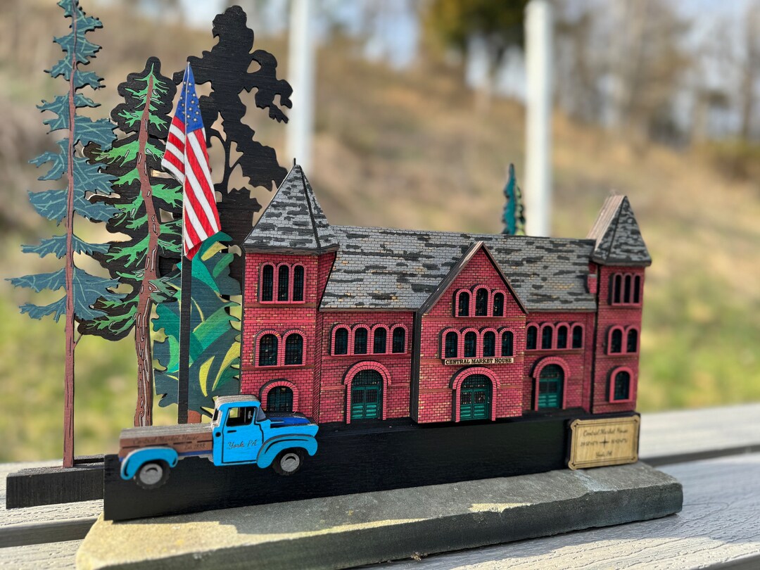 York Market House (york, PA) York County 3D Wood Cut Historical Art ...