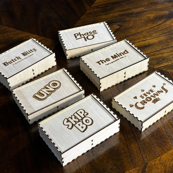 Wood Card Box - Etsy