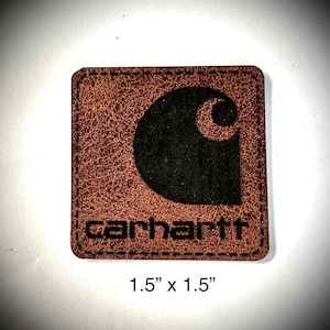 Carhartt Logo Laser Engraved Leatherette Patch With Iron on Adhesive ...