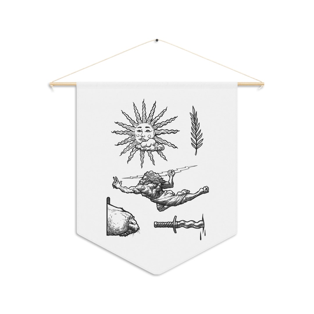 Greek Symbols Zeus Banner Pennant - Etsy