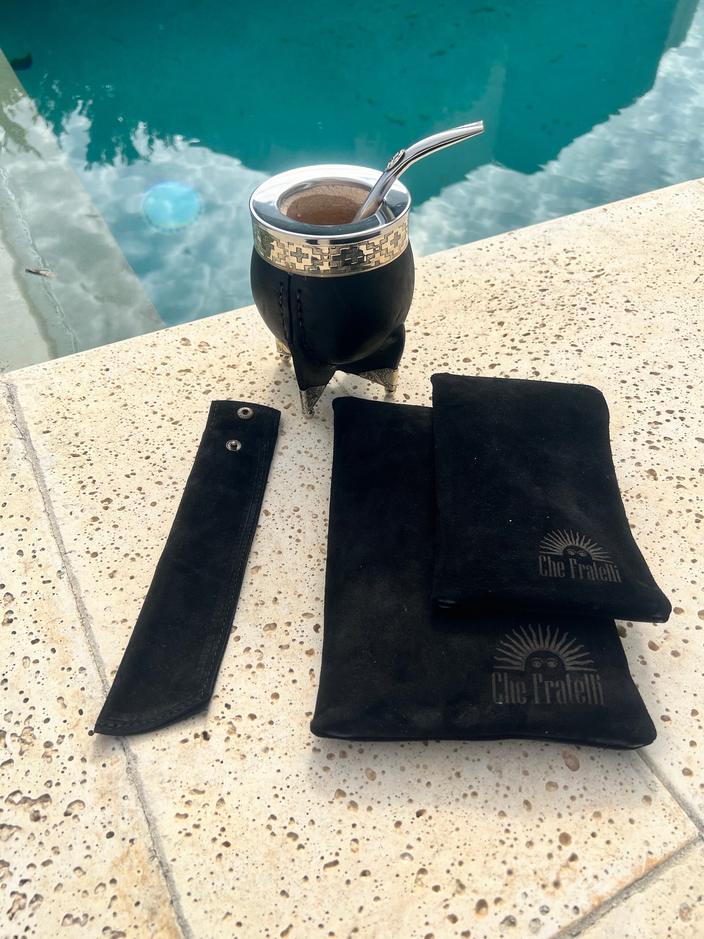 Yerba Mate Container Set, Mate Gourd Leather Accessory. Juego De Cuero ...