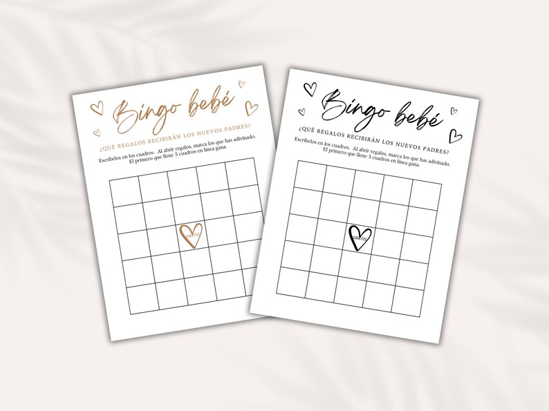 Paquete de juego para baby shower en español, dorado o negro ...