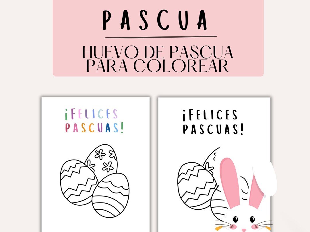 Easter Coloring Sheet, Spanish Easter Game, Huevo De Pascua Para ...