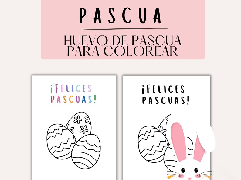 Easter Coloring Sheet, Spanish Easter Game, Huevo De Pascua Para ...