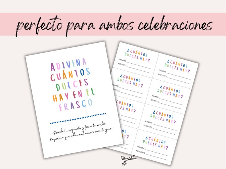 Spanish, Guess How Many Candies in the Jar, Game in Spanish - Etsy