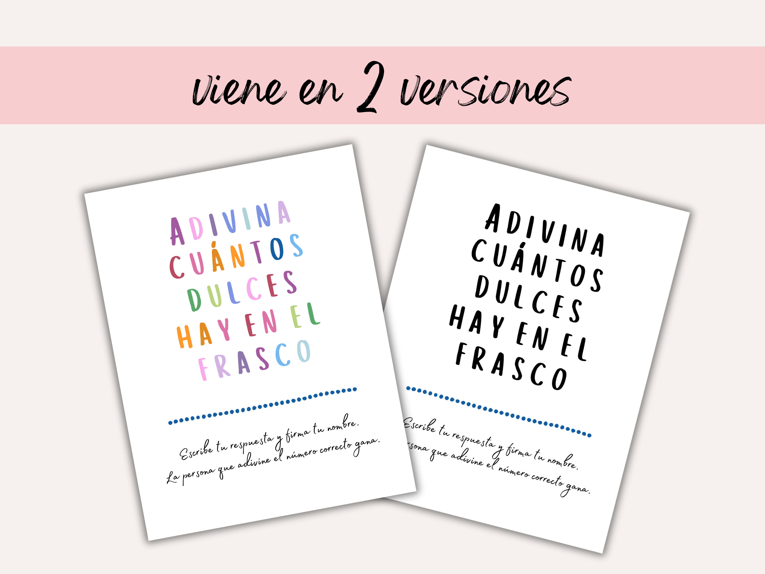 Spanish, Guess How Many Candies in the Jar, Game in Spanish - Etsy