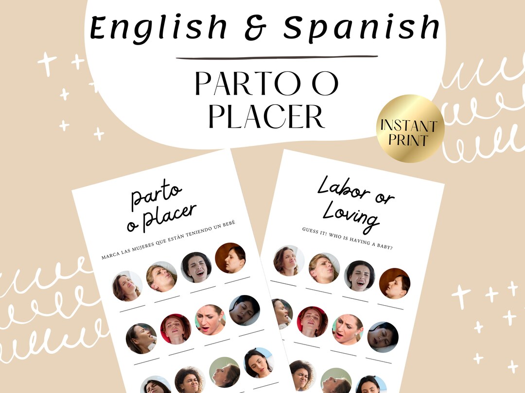 Bilingual "labor or Loving" "parto O Placer," English & Spanish Baby ...