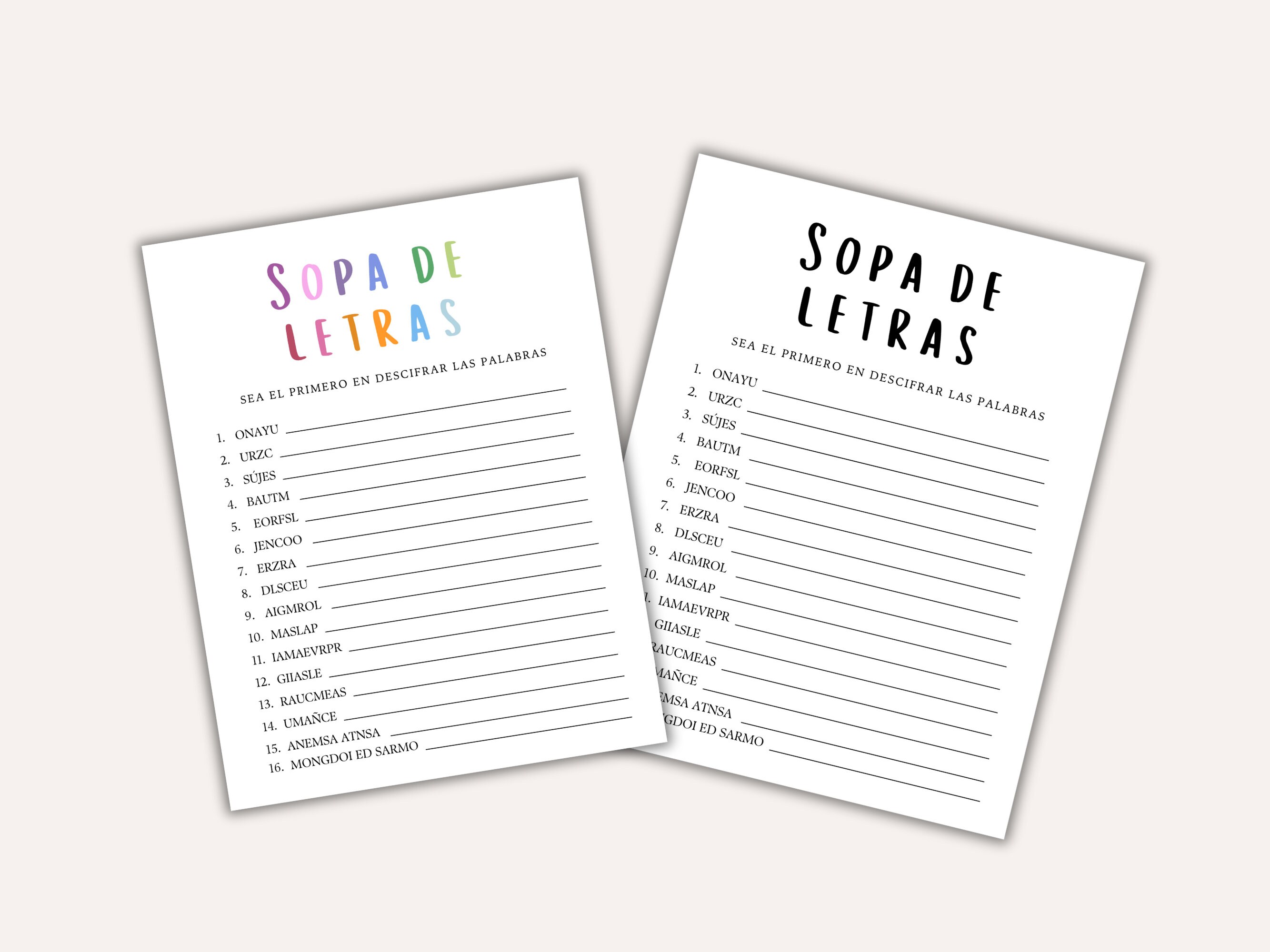 Pascua Sopa De Letras, Juego En Español - Etsy
