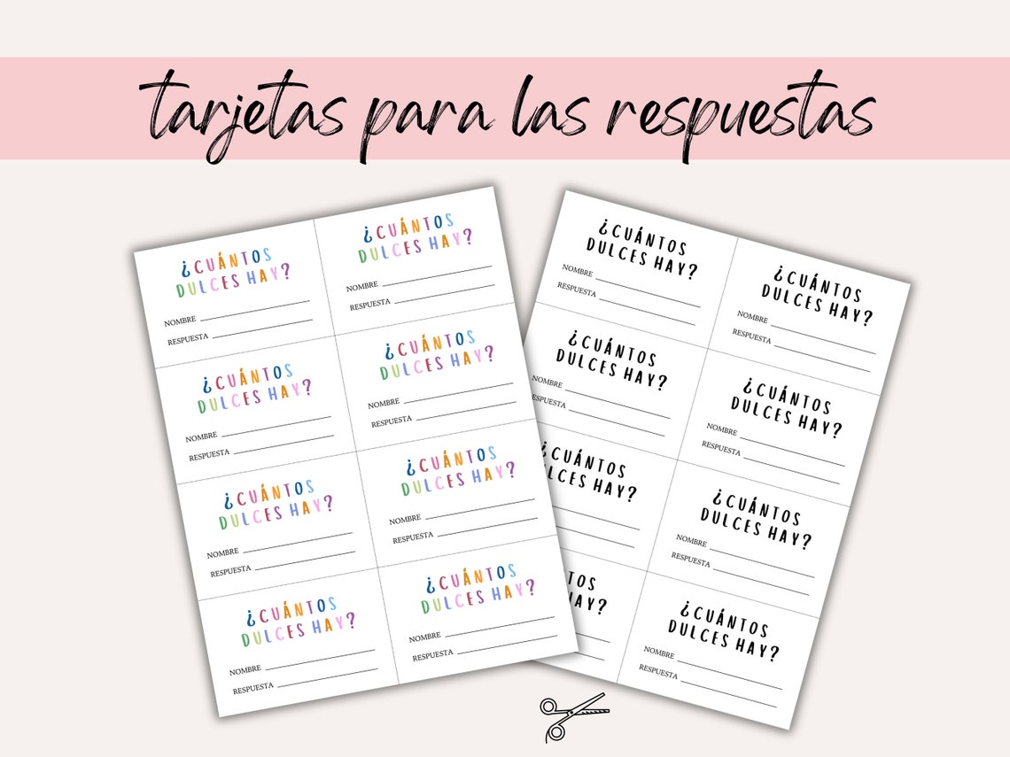 Spanish, Guess How Many Candies in the Jar, Game in Spanish - Etsy