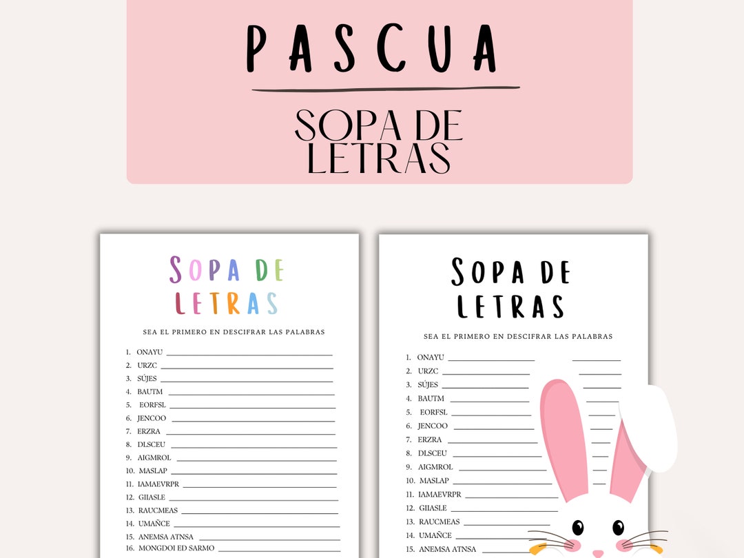 Pascua Sopa De Letras, Juego En Español - Etsy