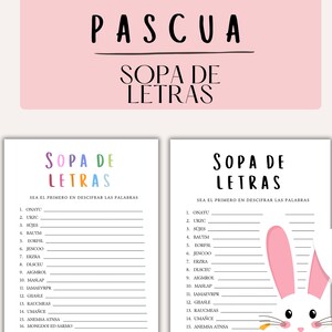 Pascua Sopa De Letras, Juego En Español - Etsy