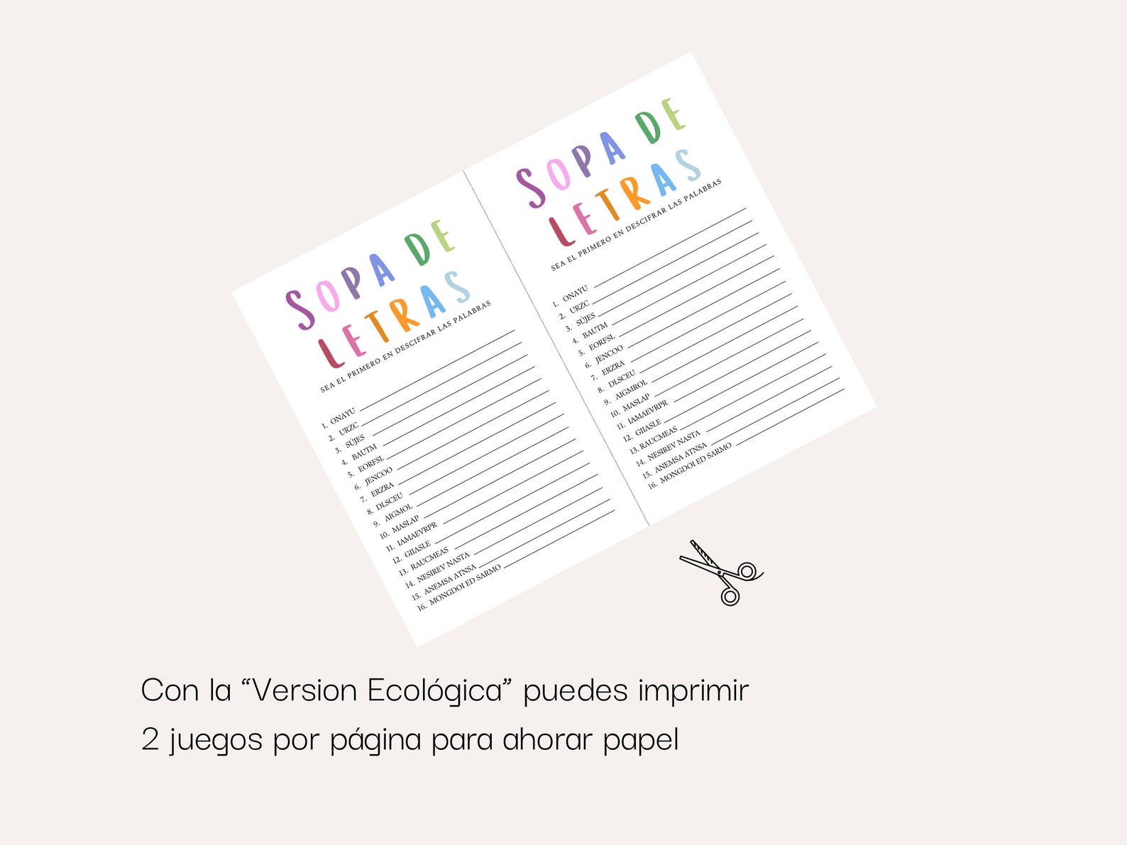 Pascua Sopa De Letras, Juego En Español - Etsy