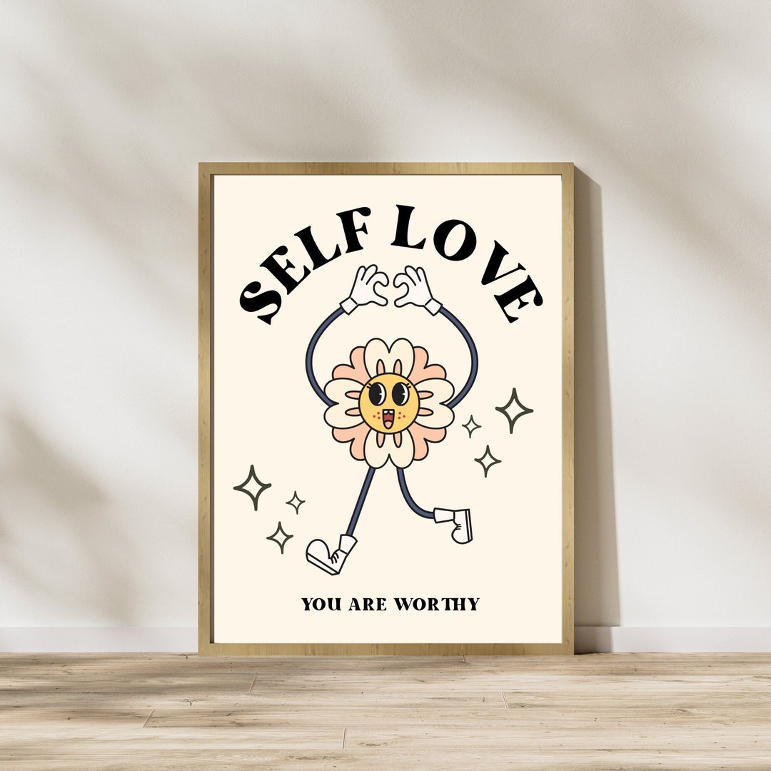 Self Love Print, Retro Wall Art, Digital Art Print - Etsy