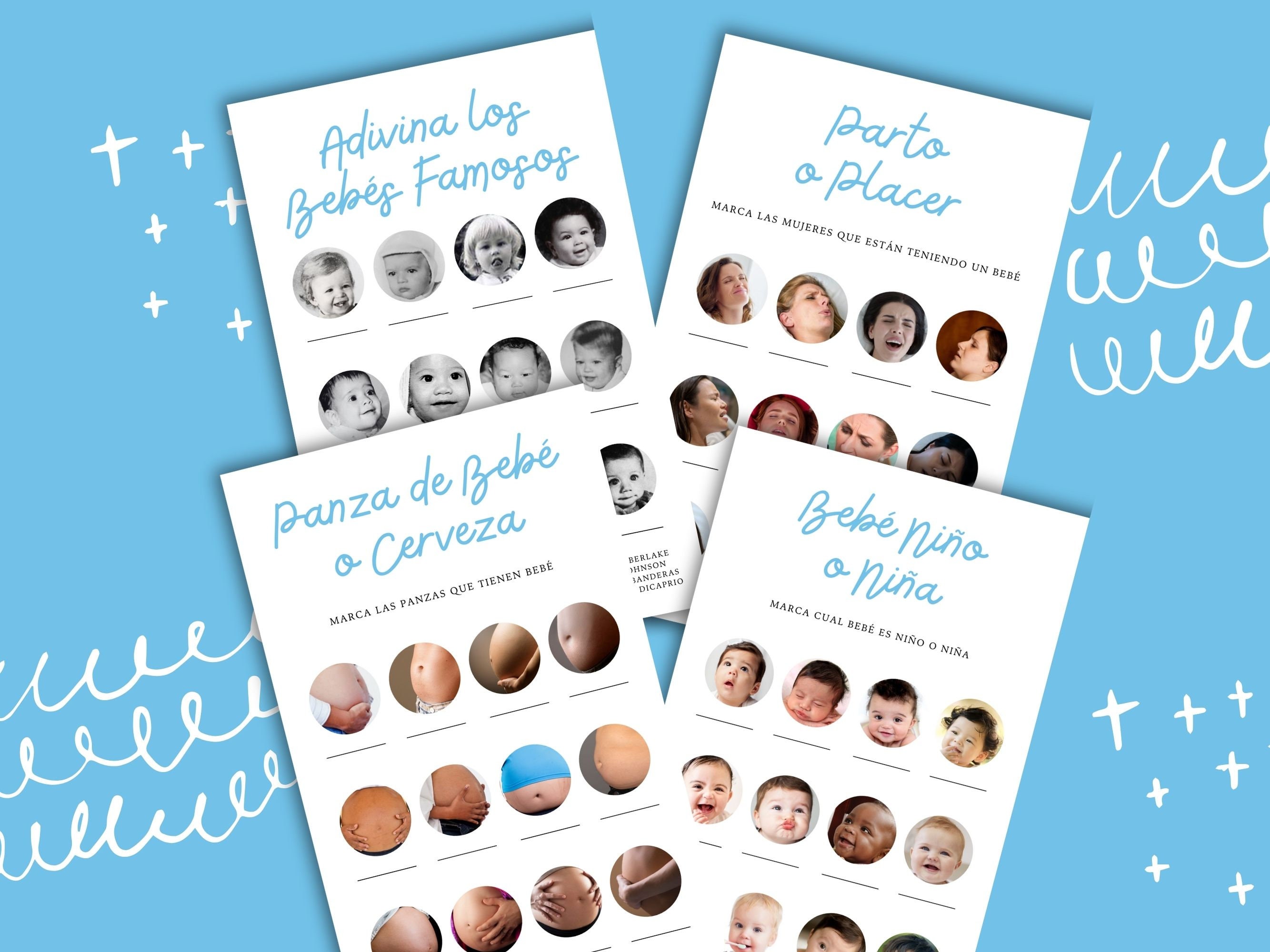 Blue Bilingual Fun Pack, 18 Total Games, English & Spanish Baby Shower ...