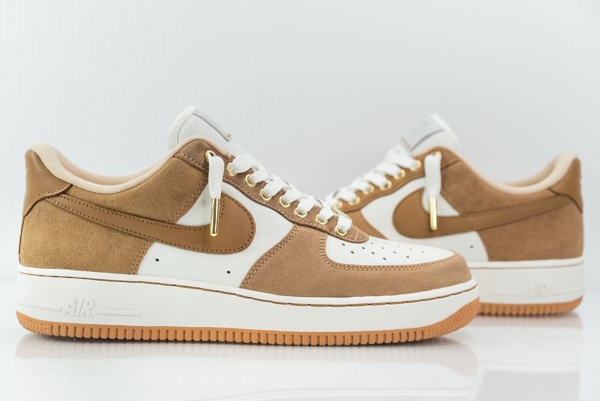 Nike PREMIUM SUEDE Af1s Air Force 1 Low - TOFFEE Brown Sail Gum - Any ...