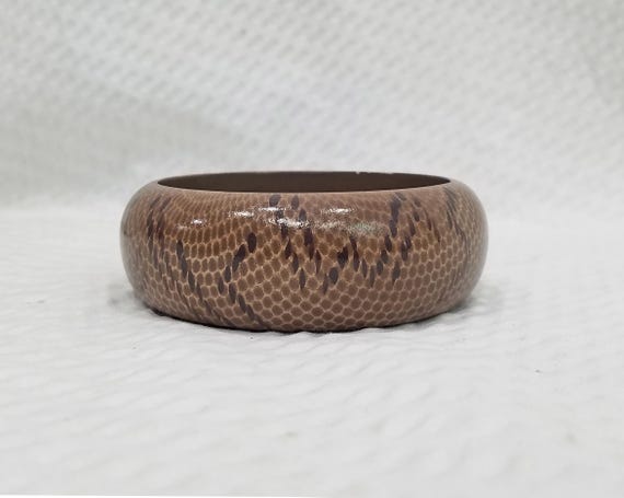 Vintage Circa 1970s Pale Brown Snakeskin Design Lucit… - Gem