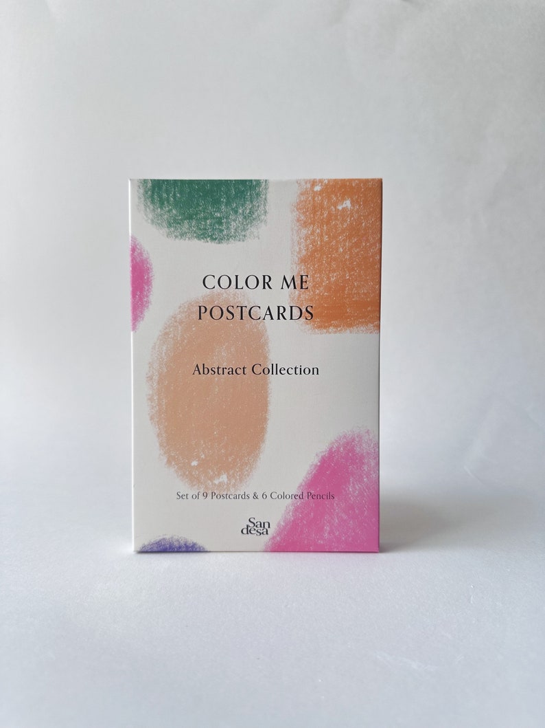 Abstract Shape Color in Postcards | Set of 9 | DIY Postcard Kit | Color ...