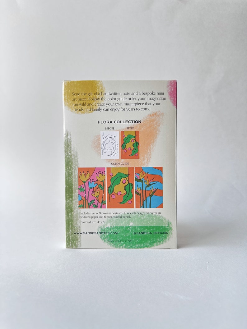 Flowers & Plants Color in Postcards | Set of 9 Postcards | 6 Mini ...