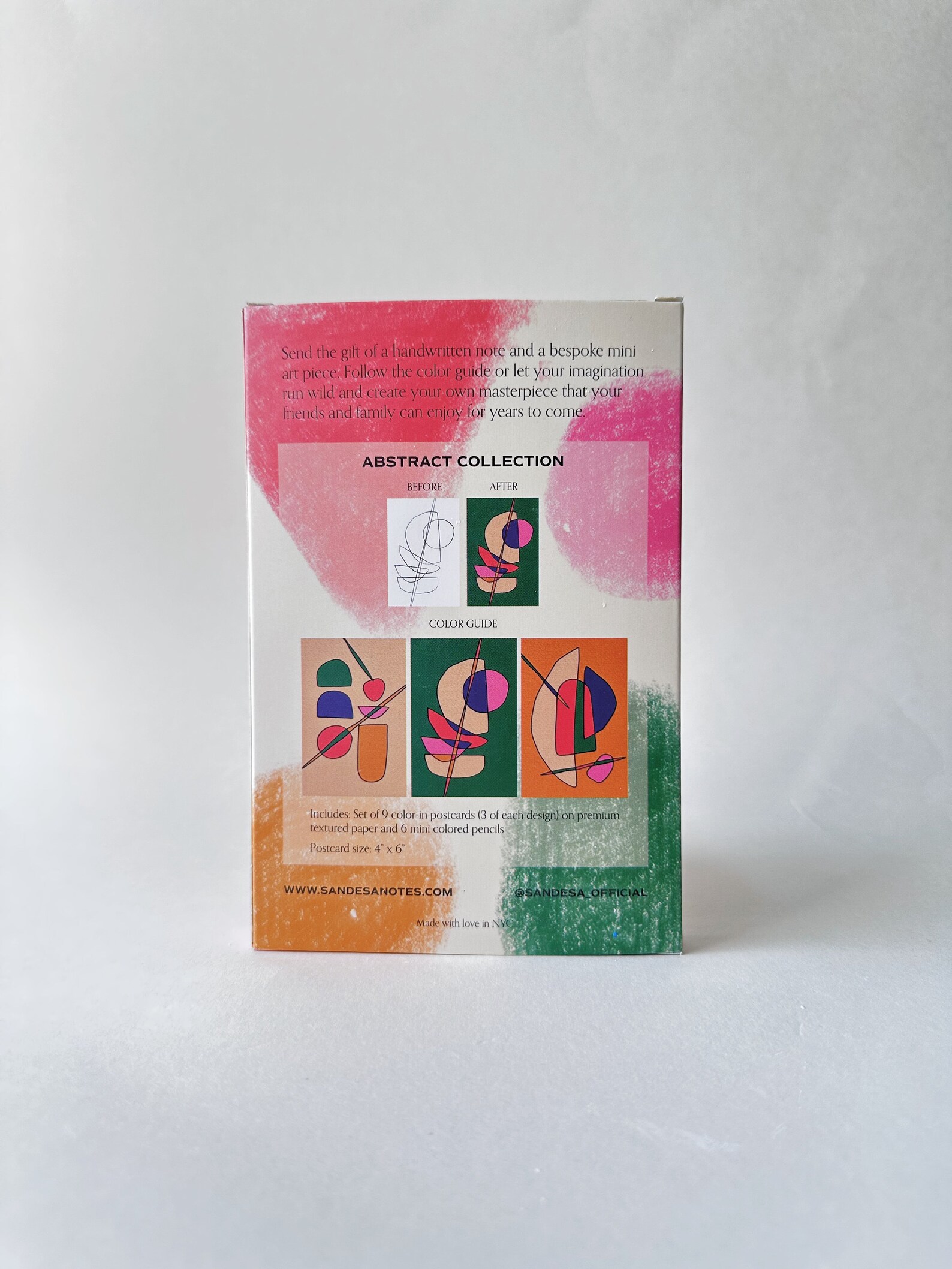 Abstract Shape Color in Postcards | Set of 9 | DIY Postcard Kit | Color ...