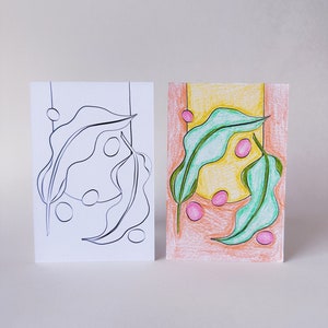 Flowers & Plants Color in Postcards | Set of 9 Postcards | 6 Mini ...
