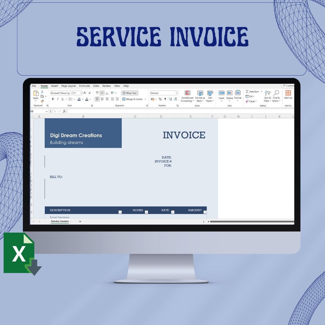Service Invoice Template Client Billing Workbook Professional Service ...