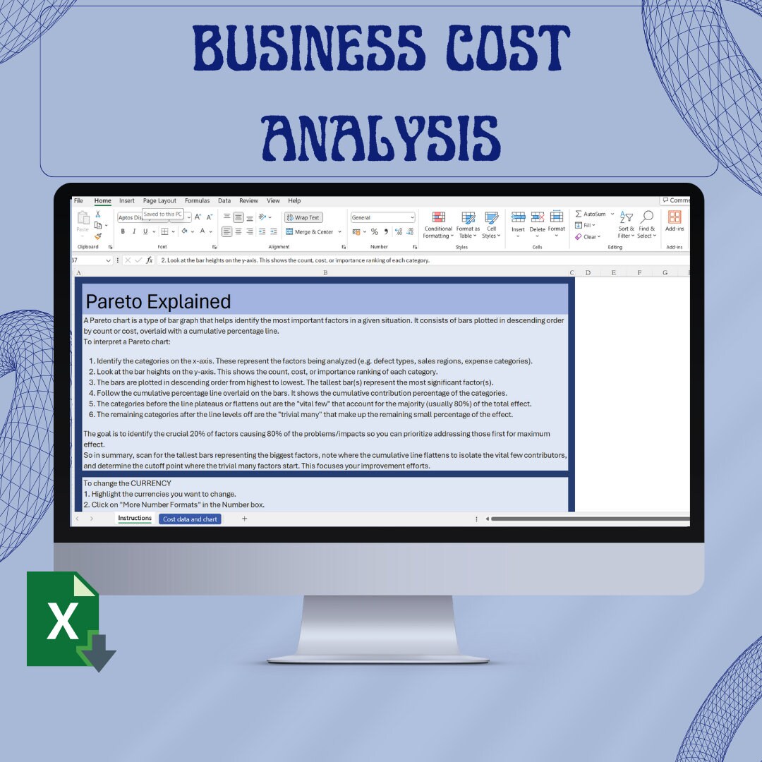 Operating Costs Pareto Chart Product Costs Accounting Excel Expense ...