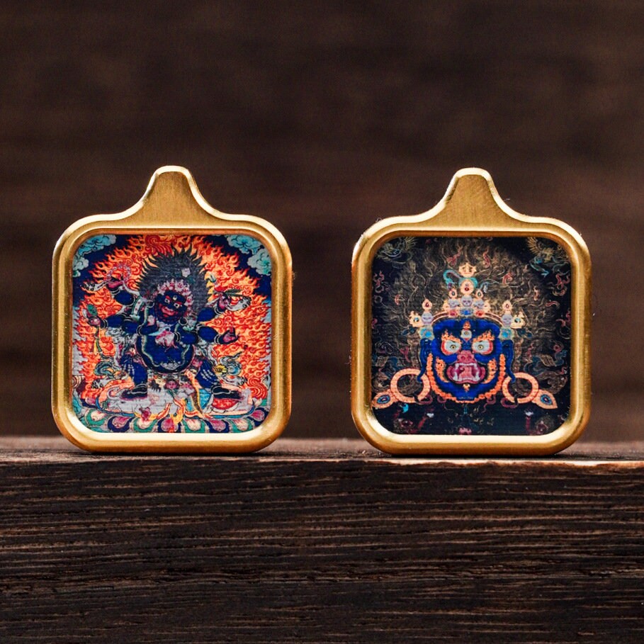 Mini Thangka Pendant, Tibetan Buddhism Amulet, Spiritual Protection ...