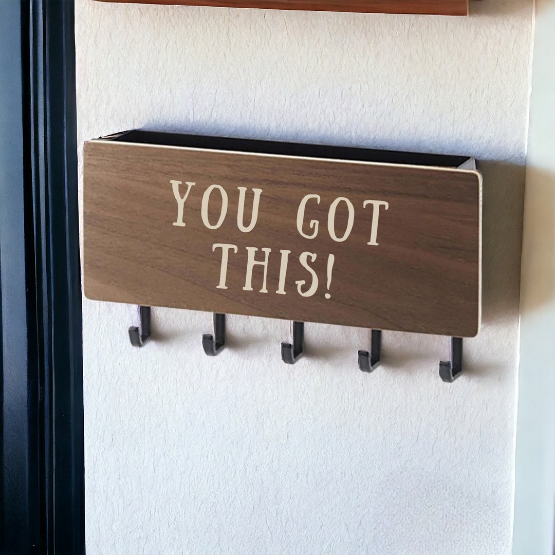 Custom Engraved Key Rack Wall Storage Shelves, Wall Mounted Key Rack ...