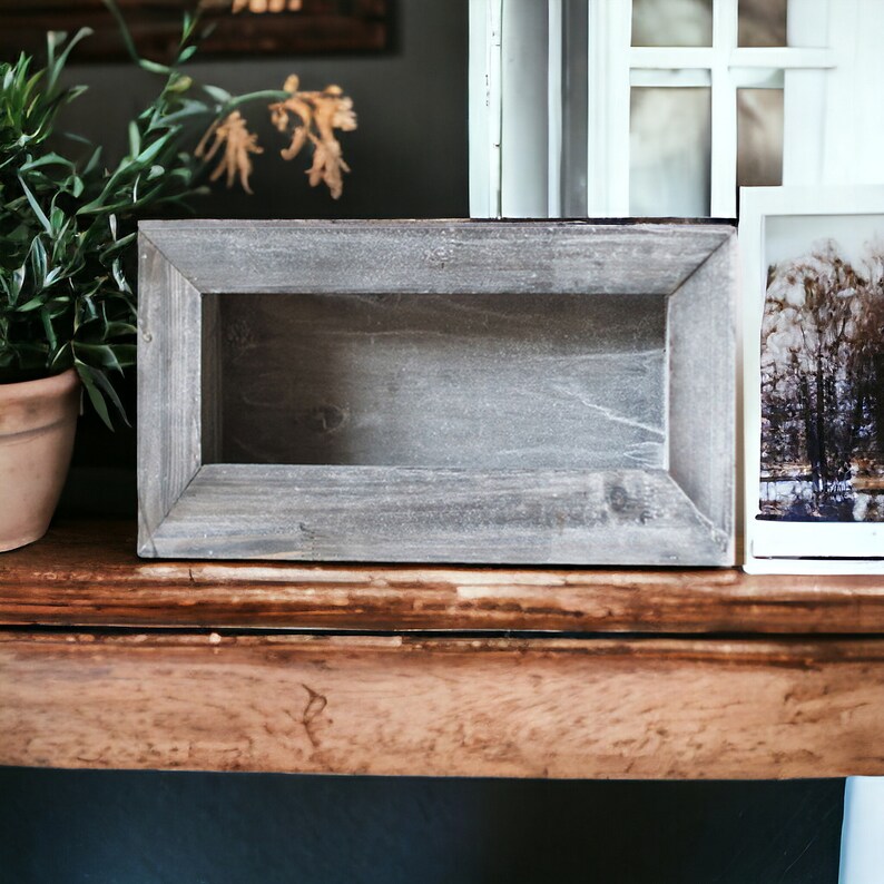 Stunning Rustic 3D Picture Frame Flower Pot Decorations, Wooden Planter ...