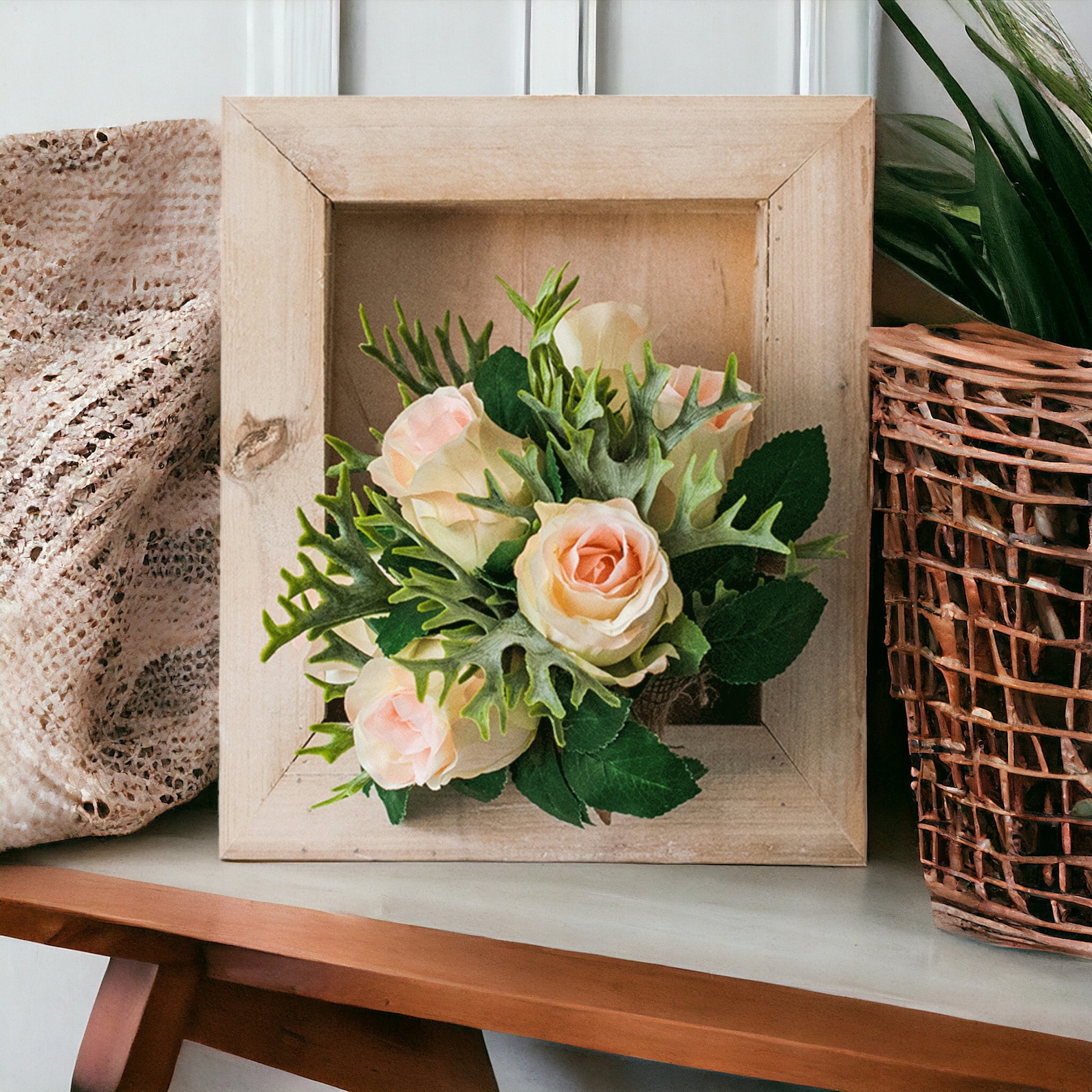 Stunning Rustic 3D Picture Frame Flower Pot Decorations, Wooden Planter ...