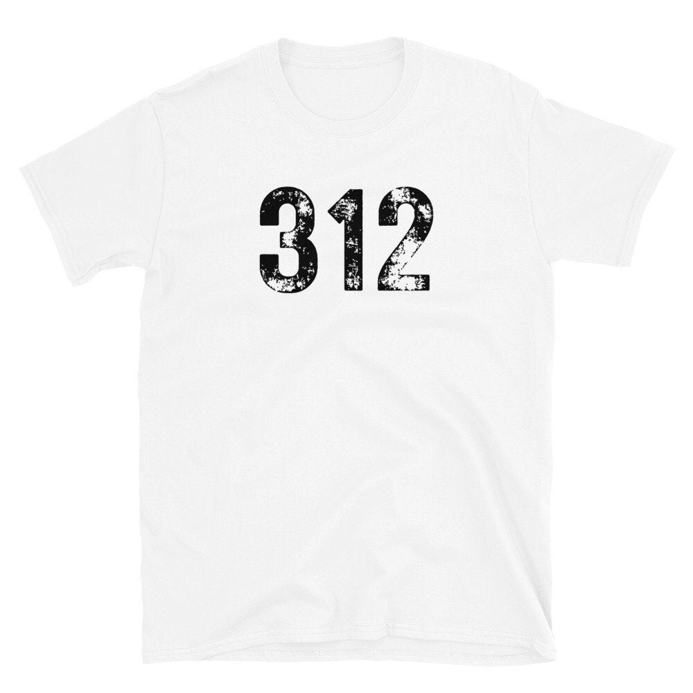 Chicago 312 Area Code Distressed Font Unisex T-shirt - Etsy
