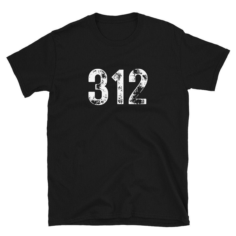 Chicago 312 Area Code Distressed Font Unisex T-shirt - Etsy