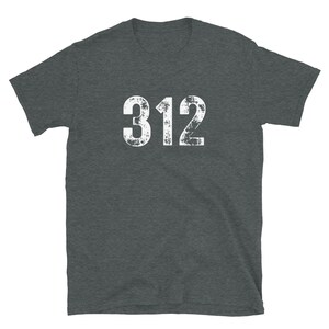 Chicago 312 Area Code Distressed Font Unisex T-shirt - Etsy