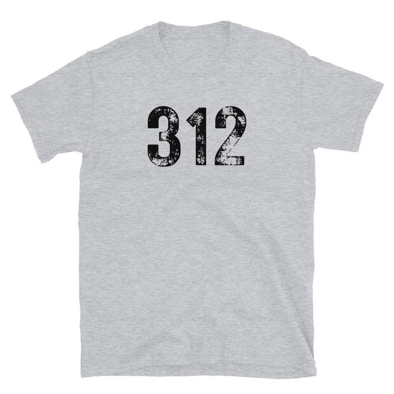 Chicago 312 Area Code Distressed Font Unisex T-shirt - Etsy