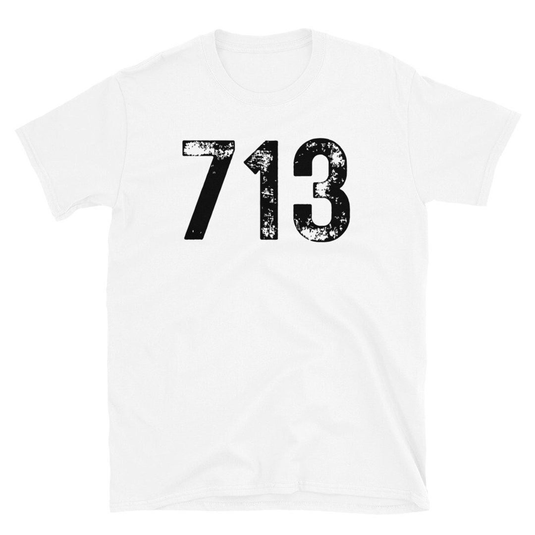 Houston 713 Area Code Soft Distressed Font Unisex T-shirt - Etsy