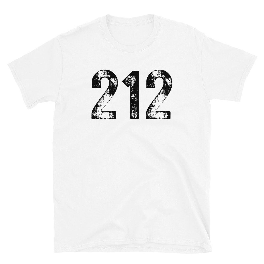 New York City (NYC) 212 Area Code Soft Distressed Font Unisex T-shirt ...