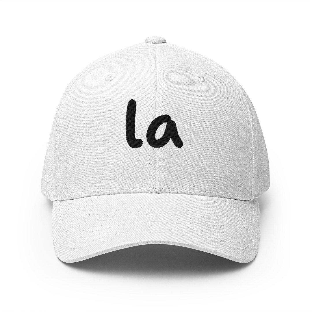LA (los Angeles) Embroidered 3D Puff Flex Twill Hat (black Text) - Etsy