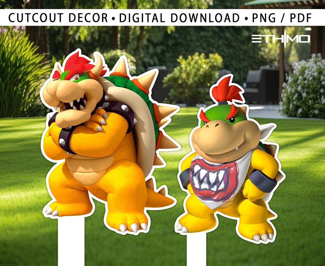 Bowser Cutout - Bowser Backdrops - BIG DECOR , CUOTUT Party Decoration ...