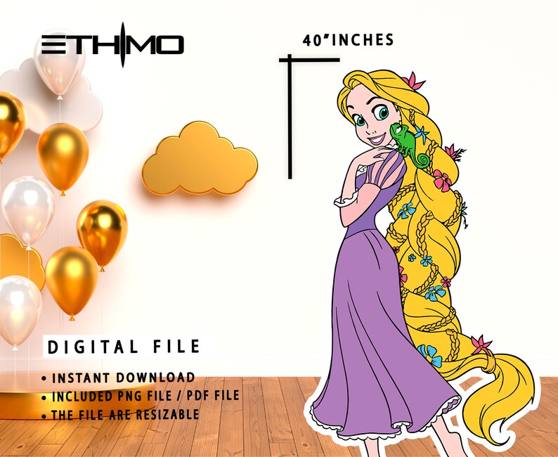 Rapunzel Cutout, Rapunzel Big Decor, Rapunzel Party Decoration Theme ...