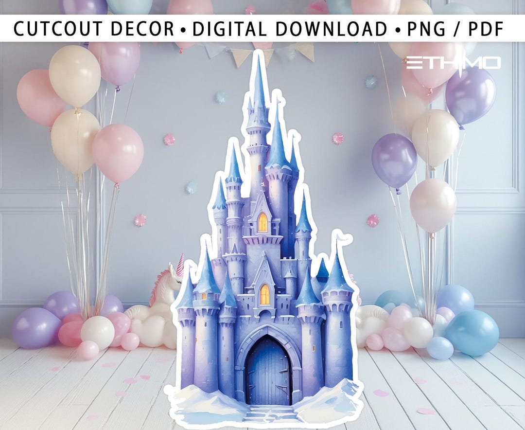 CASTLE BIG DECOR Cutout Princess Birthday Party Froz Castle Princess ...