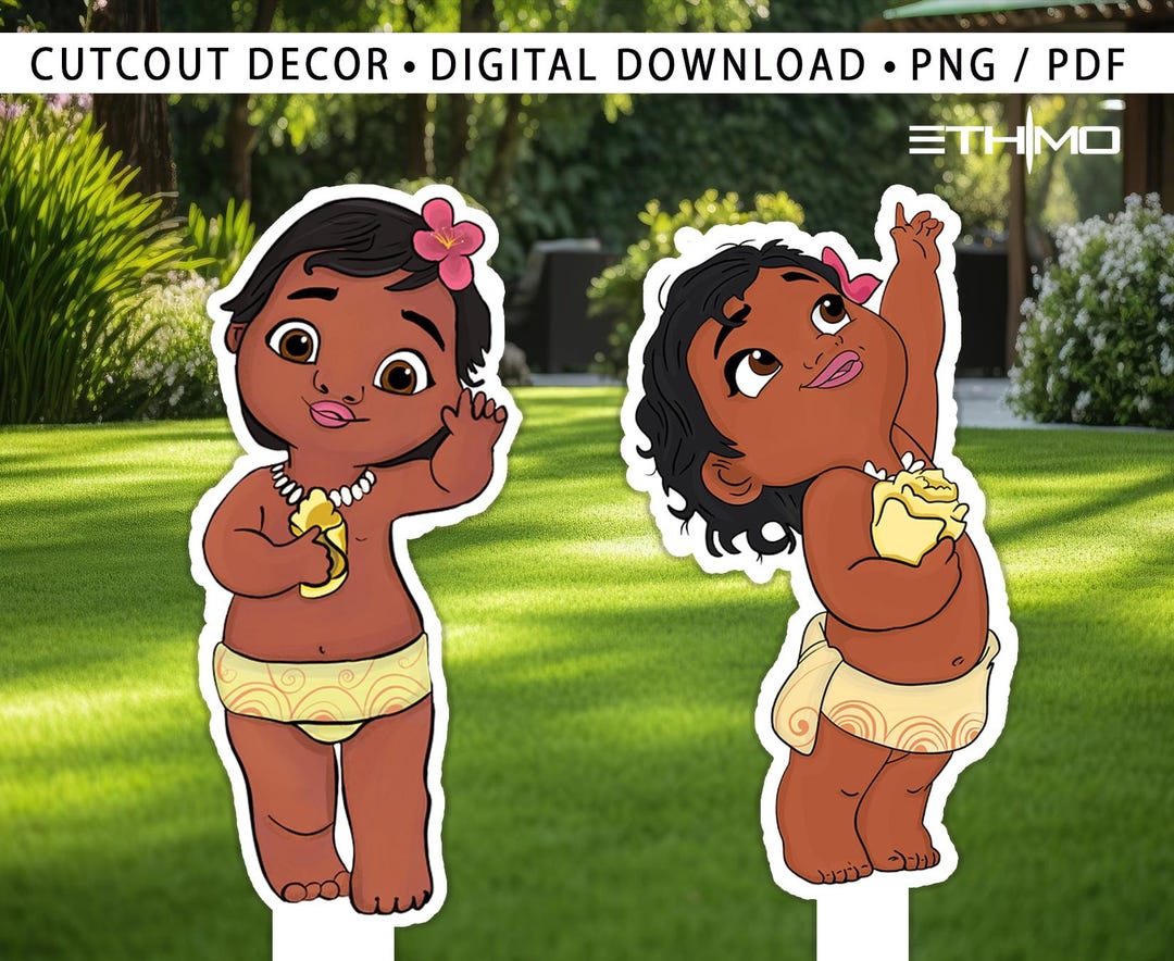 Baby Moana Cutout, Baby Moana Cutout Decor, Moana Party Decoration ...
