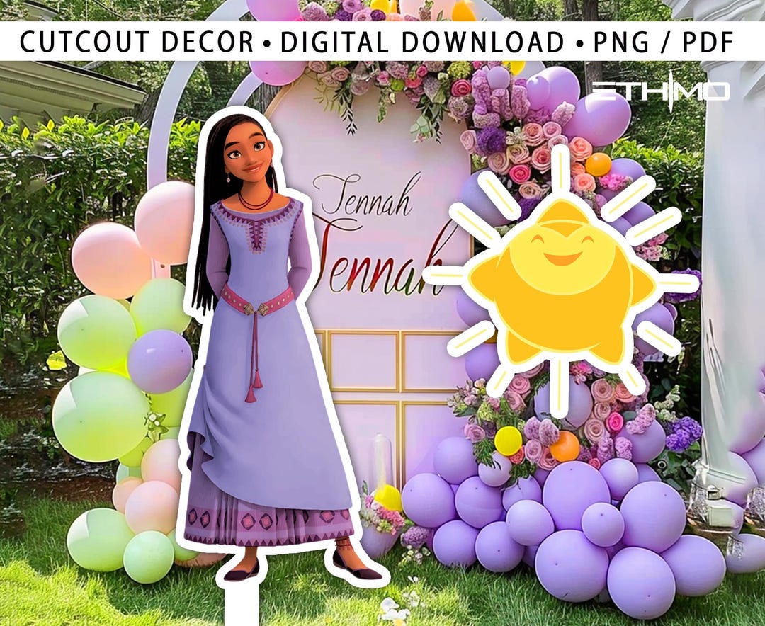 Asha Cutout, Wish Cutout Decor, Princess Wish Party Decoration, Wish ...
