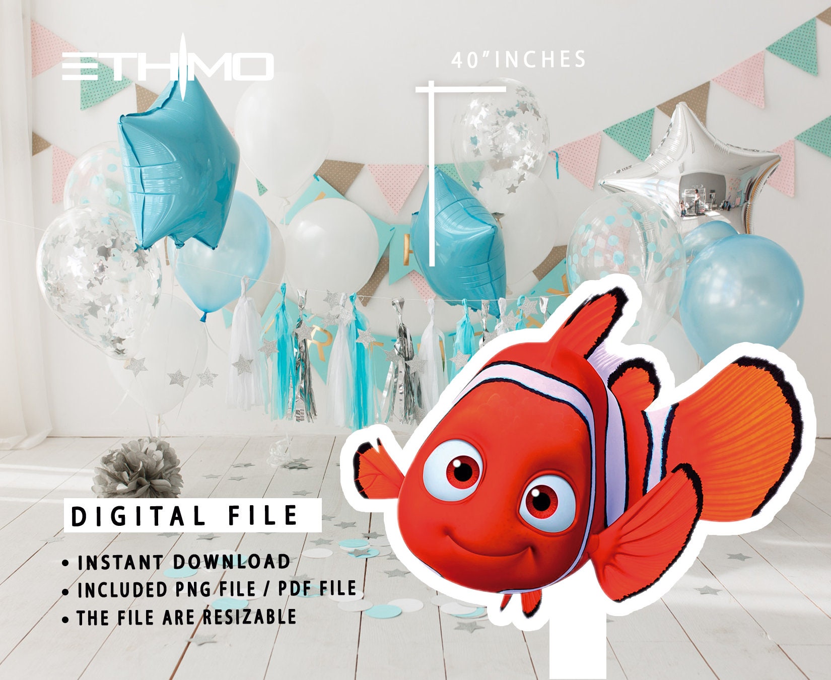 Nemo Dory Cutout, Big Decor, Party Decorations, Birthday Prop, Yard ...