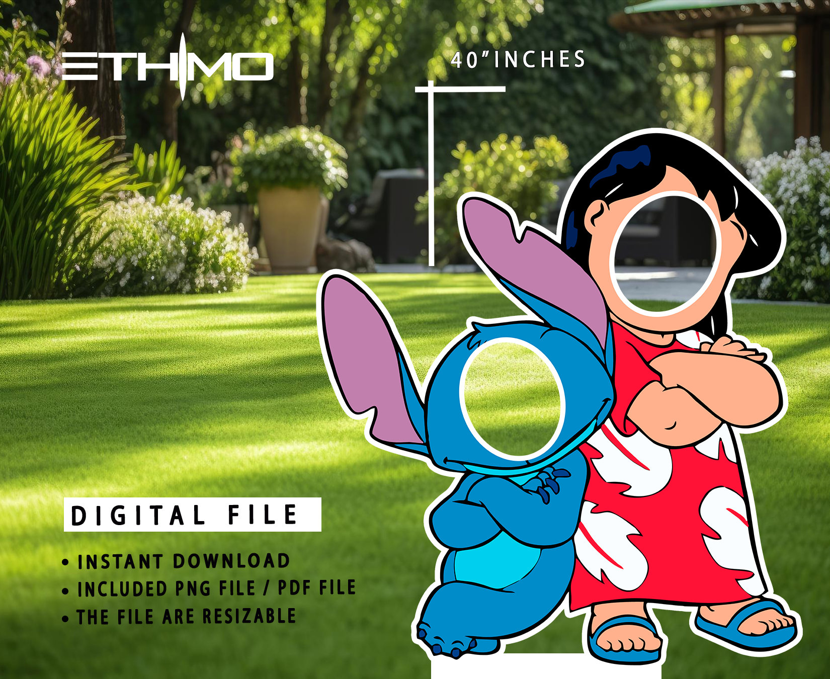 Stitch Character Cardboard Cutouts Selfie - Party Decorations - Take ...