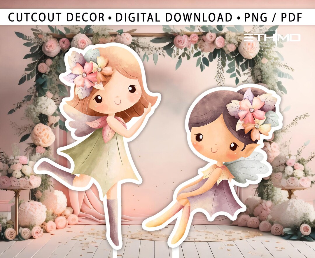 FAIRY BIG DECOR Cutout Fairy Birthday Enchanted Fairy Party Magical ...