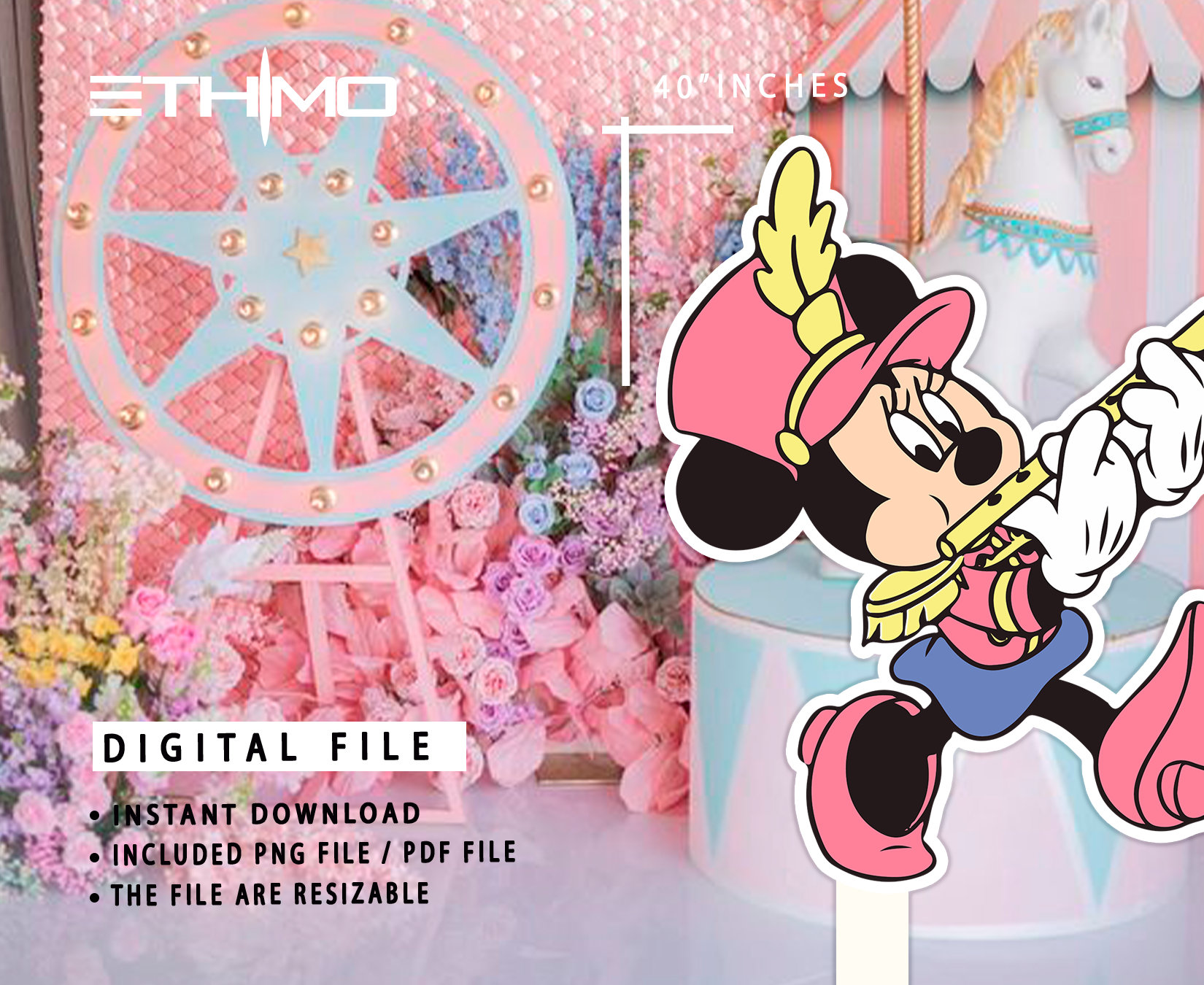 Minnie Cutout, Circus Theme Mickey, Cute Minnie Cutout Decor, Mickey ...