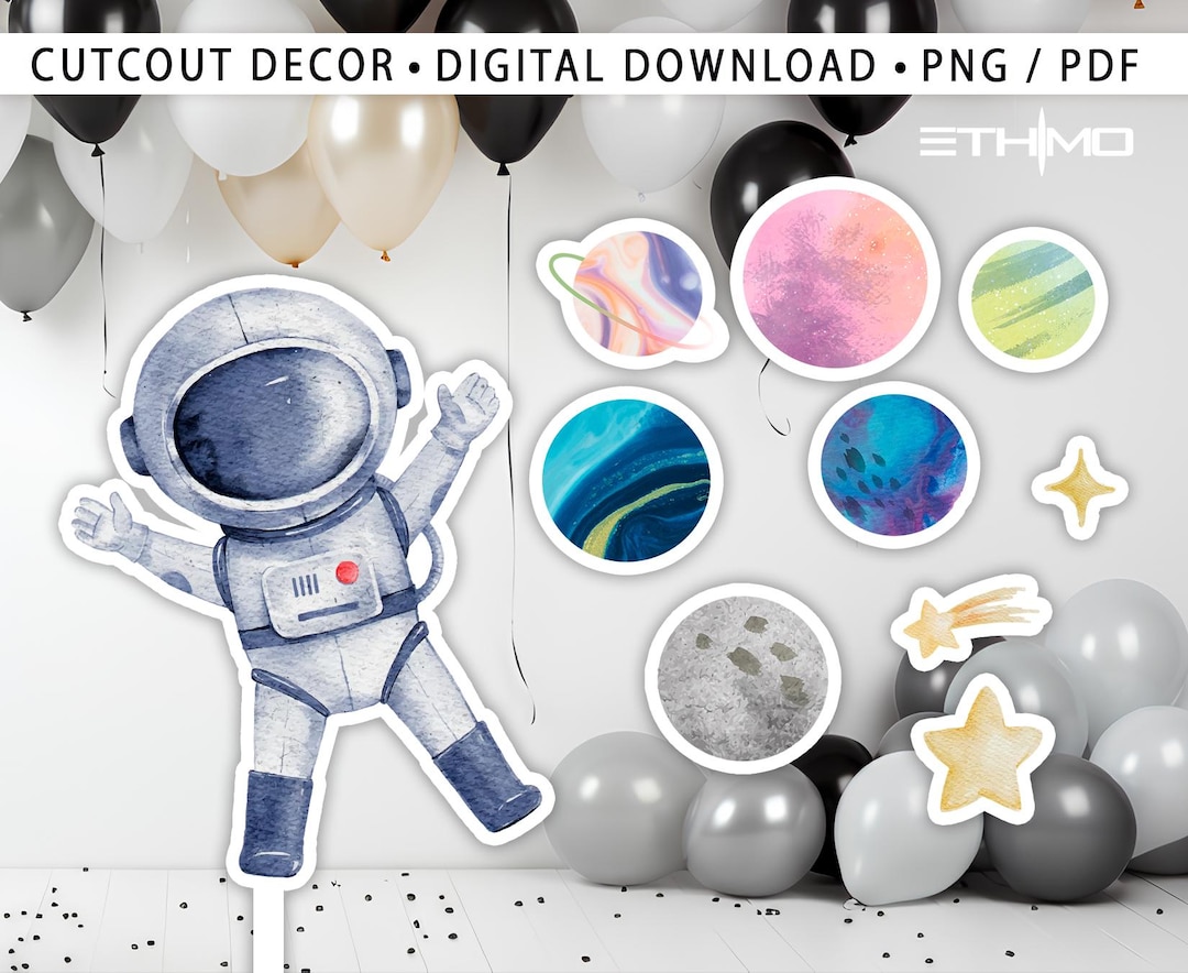 Astronaut Cutout , Astronaut Space Cutout Decor, Astronaut Warercolor ...