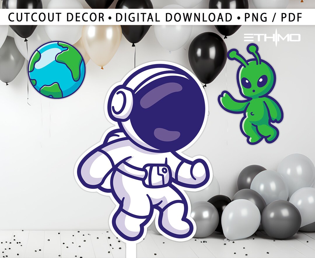 Boy Astronaut Cutout, Outer Space Cutout Decor, Space Party Decoration ...